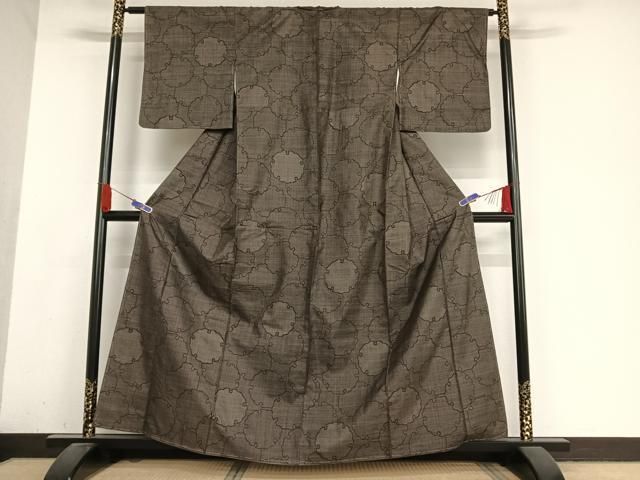 平和屋着物○上質な紬 胴抜き仕立て 霞文 正絹 逸品 BAAU4643gt