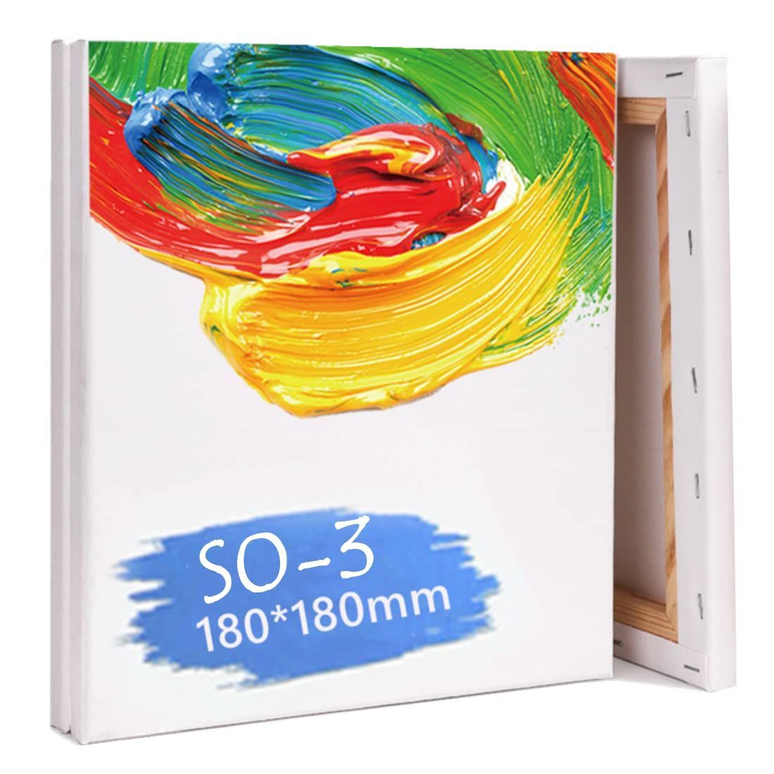 S0-3枚 キャンバス 画材 S0 張キャンバス 画布 キャンバス絵画 180x180mm 化繊綿 絵画 描画 油絵 キャンバスボード ...