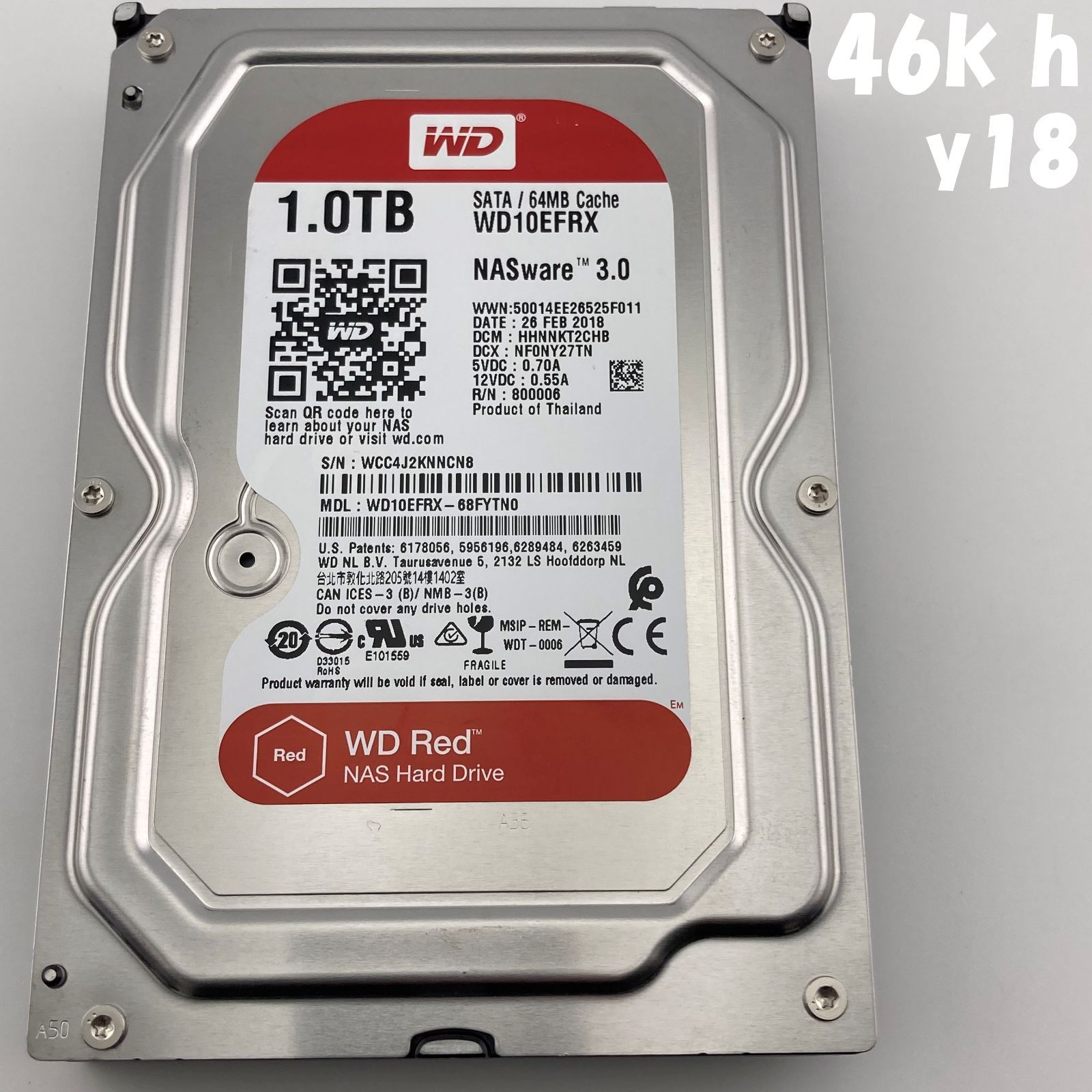 Western Digital Red 1TB 3.5" HDD SATA | 46k h / 18y |宅急便コンパクト|WD10EFRX ...