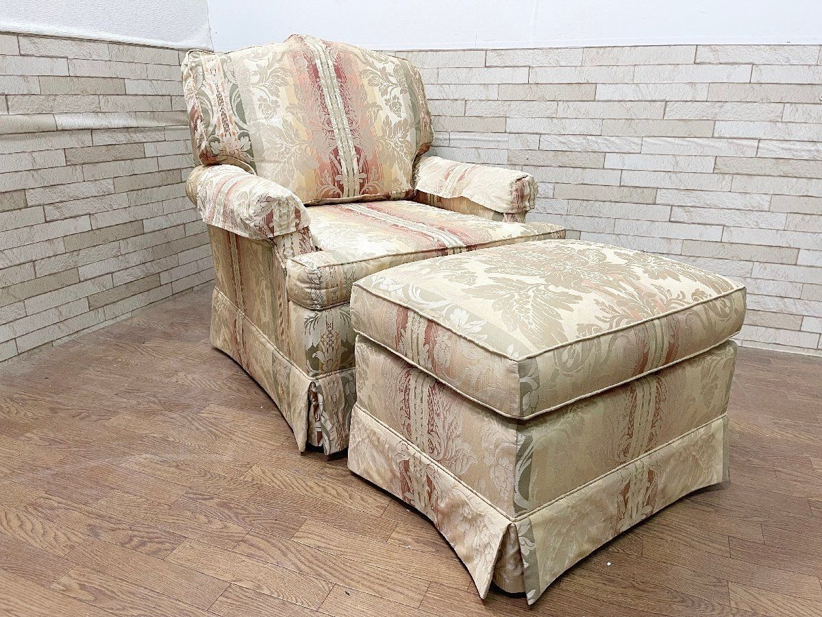 DREXEL HERITAGE ドレクセルヘリテイジ 1人掛けソファ アップホルスタリー 1P 椅子+オットマン スツール 2点セット エレガント(A)(貝779) - メルカリ