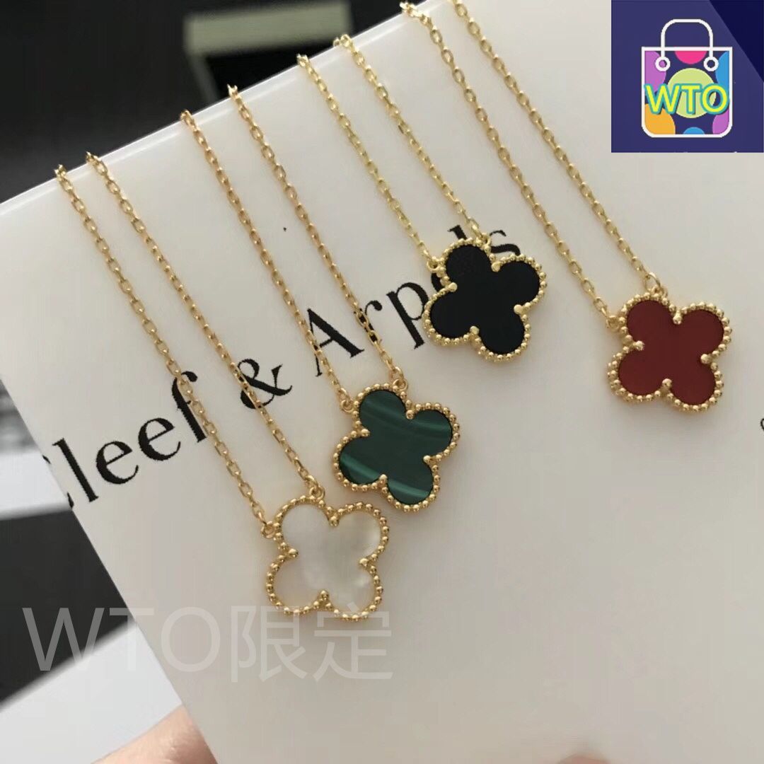 Van Cleef & Arpels VCAの四つ葉のクローバーネックレス ?!ヴァン クリーフ＆アーペルの四つ葉のクローバー 天然赤瑪瑙、黒 ...