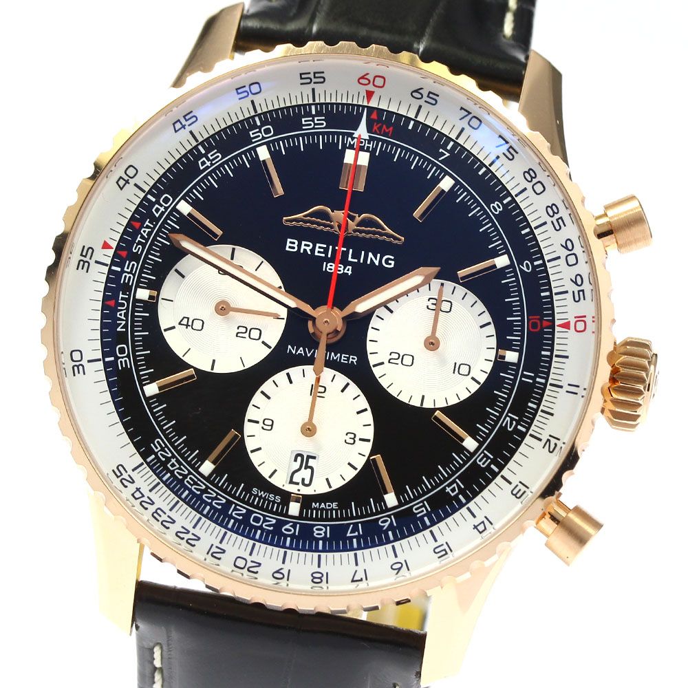 ブライトリング BREITLING RB0138 ナビタイマー01 クロノグラフ 43 K18PG 自動巻き メンズ良品箱・保証書付き ...