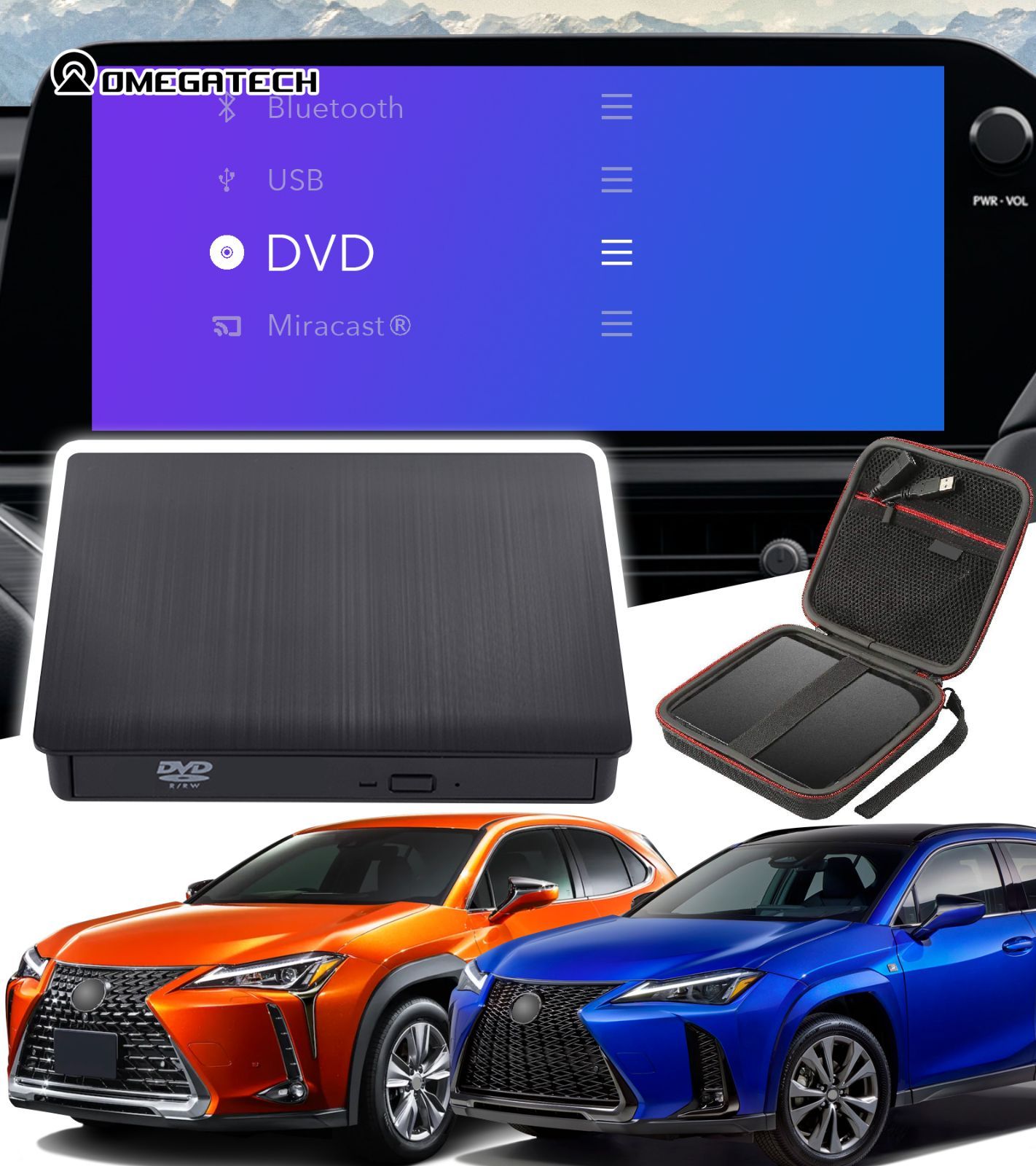 新型 レクサスUX用 UX200/UX250h/UX300h 専用 DVD/CDプレーヤー 純正ディスプレイオーディオ用 LEXUS用 車種 ...