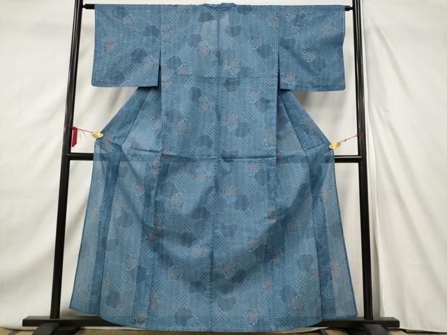 平和屋着物＊夏物 小紋 絽 草花文 洗える着物 AAAX6779st