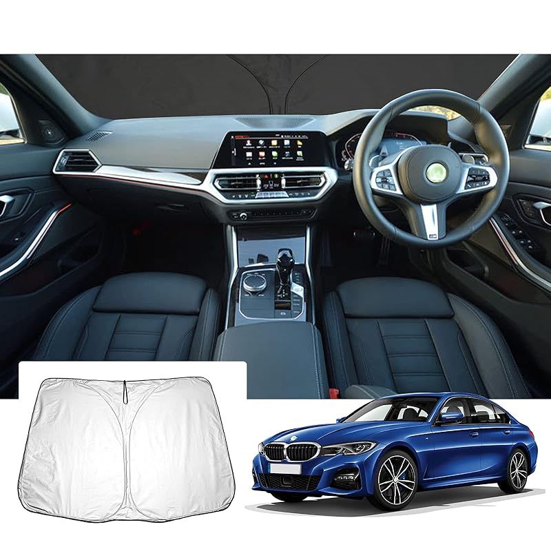 【GAFAT】BMW 3シリーズ 7代目 G20 2019+ 専用 セダン 車用サンシェード フロントガラス用 UVカット 折り畳み 遮光 断熱 紫外線カット 日よけ 収納袋付 車中泊 軽量 ...