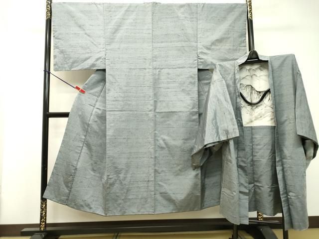 平和屋着物○男性 お召 アンサンブル 吉祥文 正絹 逸品 CAAS8507vf