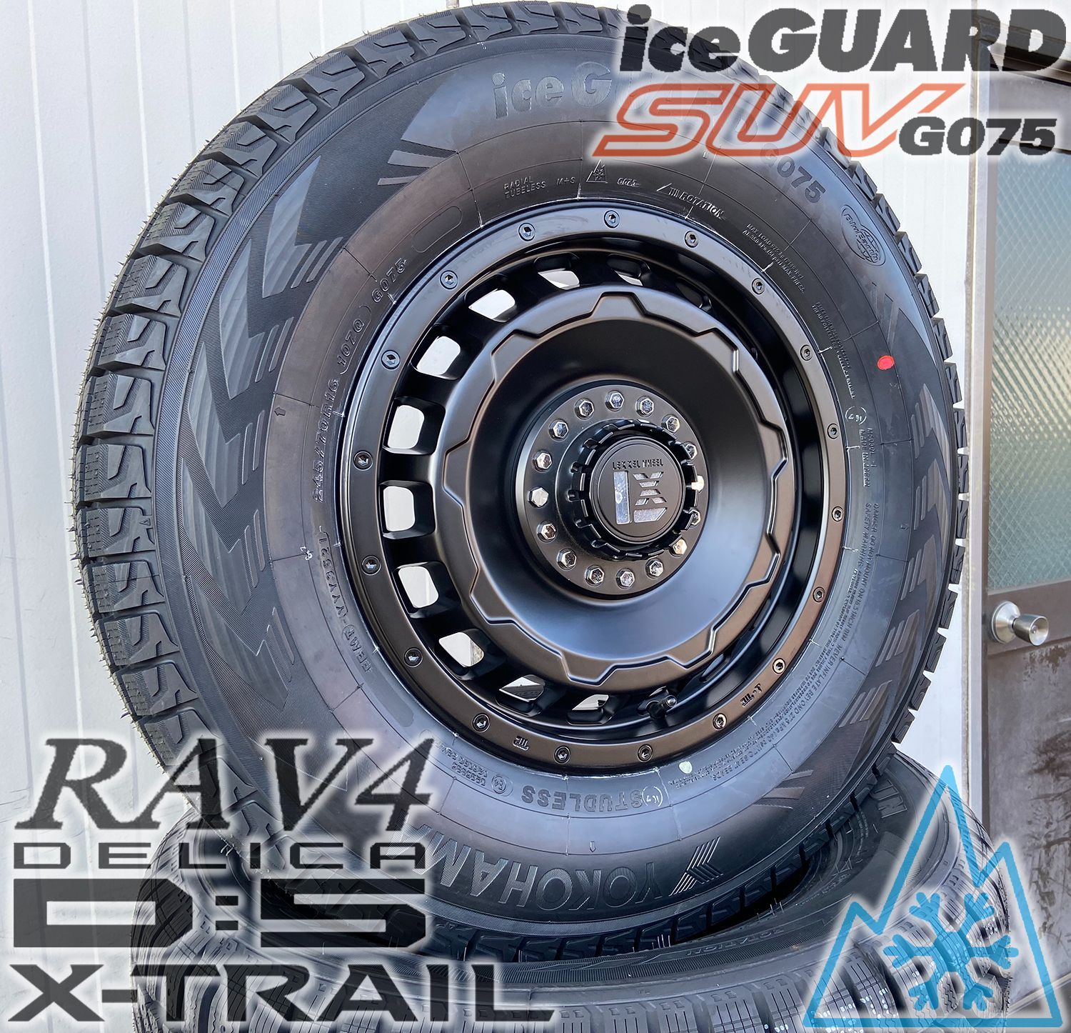 スタッドレス 16インチ タイヤホイール4本セット RAV4 デリカD5 エクストレイル CX5 アウトランダー エクリプスクロス ヨコハマ アイスガード G075 215/70R16 225 ...