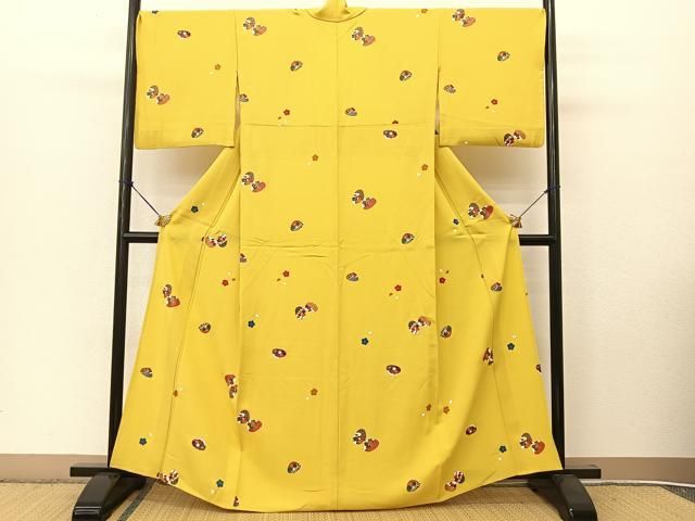 平和屋着物▽上質な小紋 単衣 間道 正絹 逸品 CAAU3797xi