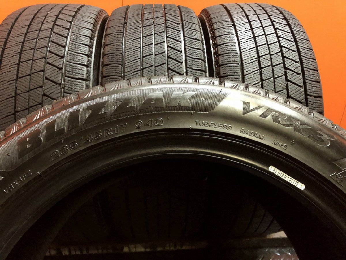 BS BRIDGESTONE BLIZZAK VRX3 235/45R17 17インチ スタッドレス 4本 21年製 バリ溝 ランエボ WRX ベンツ/Eクラス VW/イオス等 (VTJ064 ...