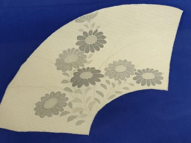 平和屋着物＊夏物 訪問着 絽 扇面花文 銀彩 正絹 逸品 AABA9401jd