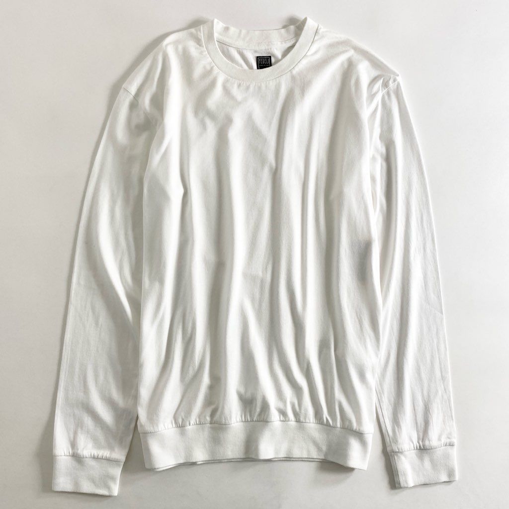 25e22 《未使用》 イタリア製 FEDELI フェデリ ジャージー 長袖Tシャツ ロングスリーブカットソー トップス サイズS ホワイト ...
