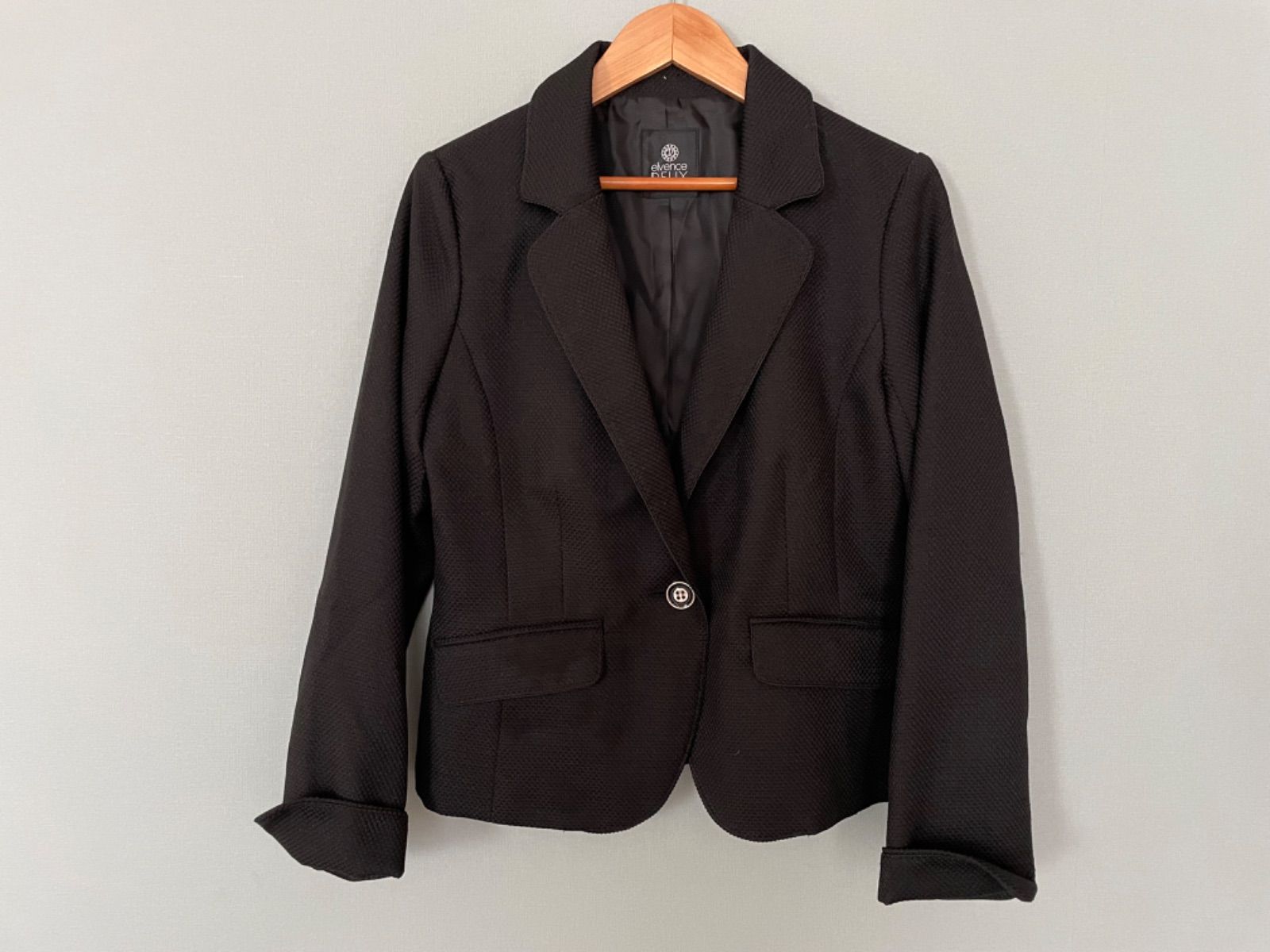 z219 ELVENCE DEUX エルベンスドゥ ブラック ラメ入り ジャケット レディース サイズ9AR - メルカリ