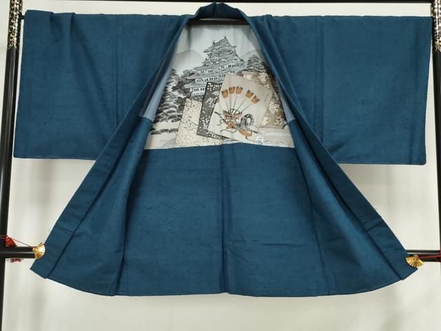 平和屋着物○男性 紬 アンサンブル 色無地 褐返し色 やまと誂製 正絹