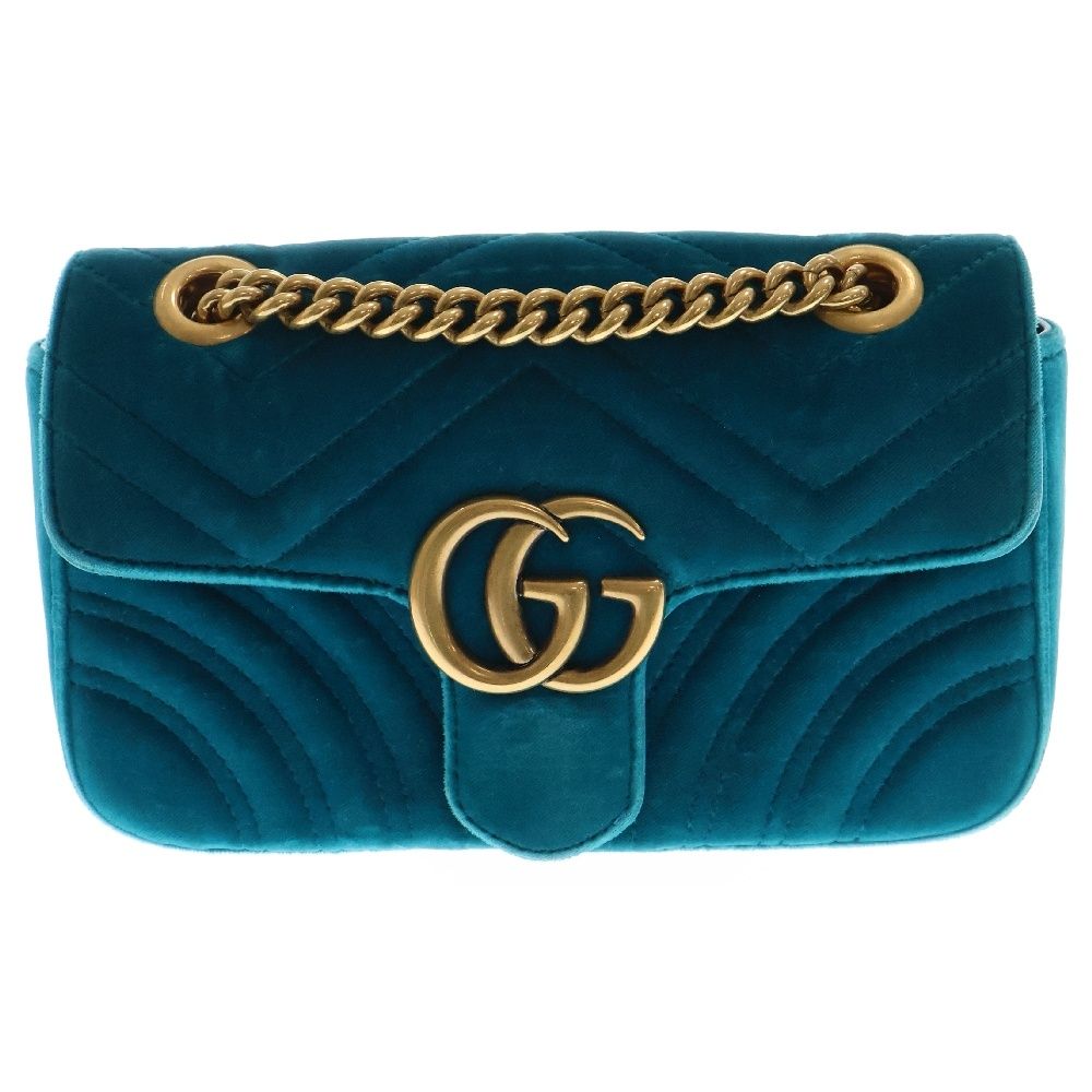 GUCCI (グッチ) GGマーモント ベロア チェーンショルダーバッグ GUCCI (グッチ) GGマーモント ベロア チェーンショルダーバッグ