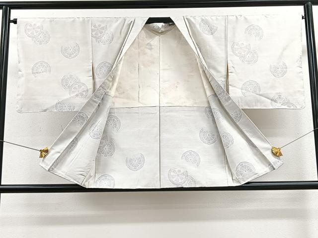 平和屋着物＃本場大島紬 白大島 羽織 霞絵皿文 正絹 逸品 CAAV5773id