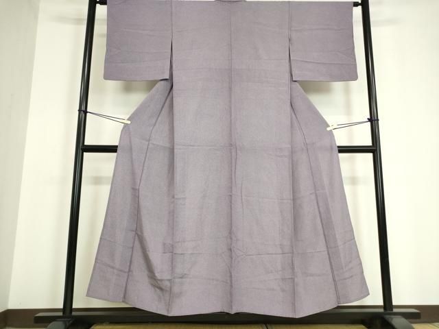 平和屋着物▽江戸小紋 単衣 鮫小紋柄 灰色 ロング丈 正絹 逸品