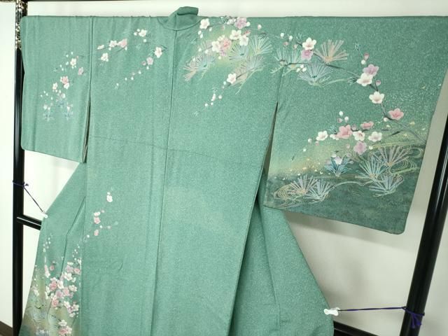 平和屋着物○訪問着 枝垂れ桜 流水花文 暈し染め 金彩 正絹 逸品