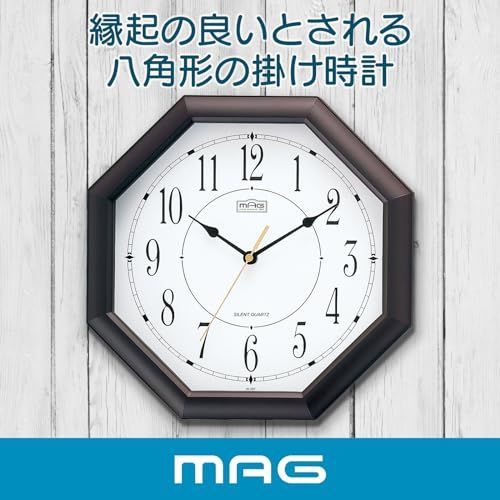 MAG(マグ) 掛け時計 八角形 アナログ オクターゴ 静音 連続秒針 ブラウン W-287BR-Z - メルカリ