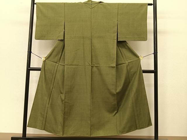 平和屋着物▽上質な紬 単衣 草花文 正絹 逸品 DAAV5440az