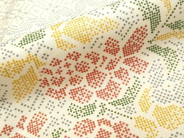 平和屋着物○訪問着 本場大島紬 総刺繍 鬘帯花文 金糸 正絹