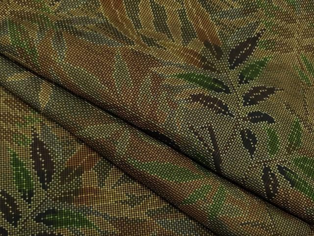 平和屋着物□本場大島紬 7マルキ 枝葉文 正絹 逸品 AAAZ2866mf