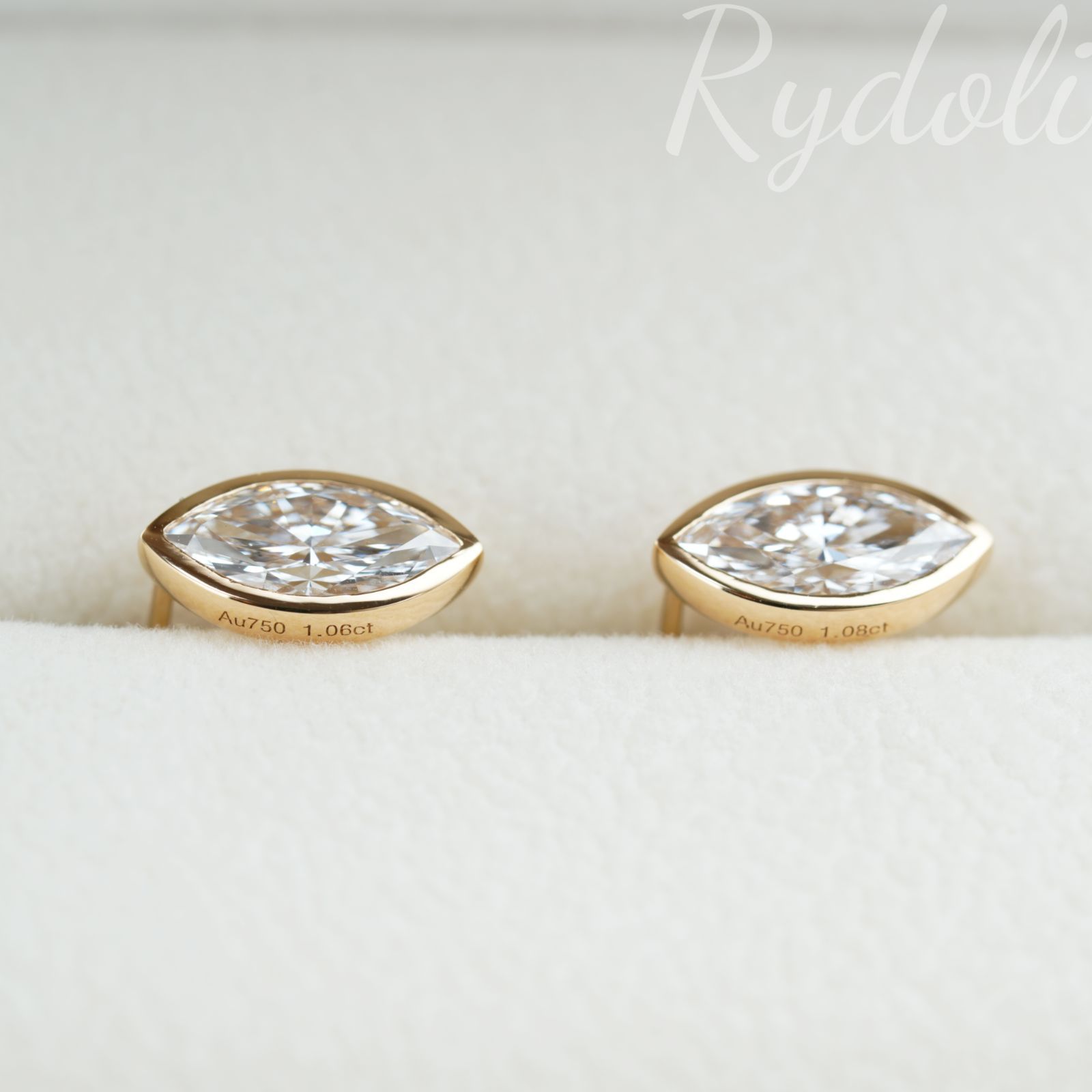 K18 2ct E VS1 オーダーメイドピアス ラボグロウンダイヤモンドピアス IGI鑑定書付き マーキスカット Au750シンプルピアス 誕生日記念日プレゼント 定番一粒ダイヤピアス 上品 ...