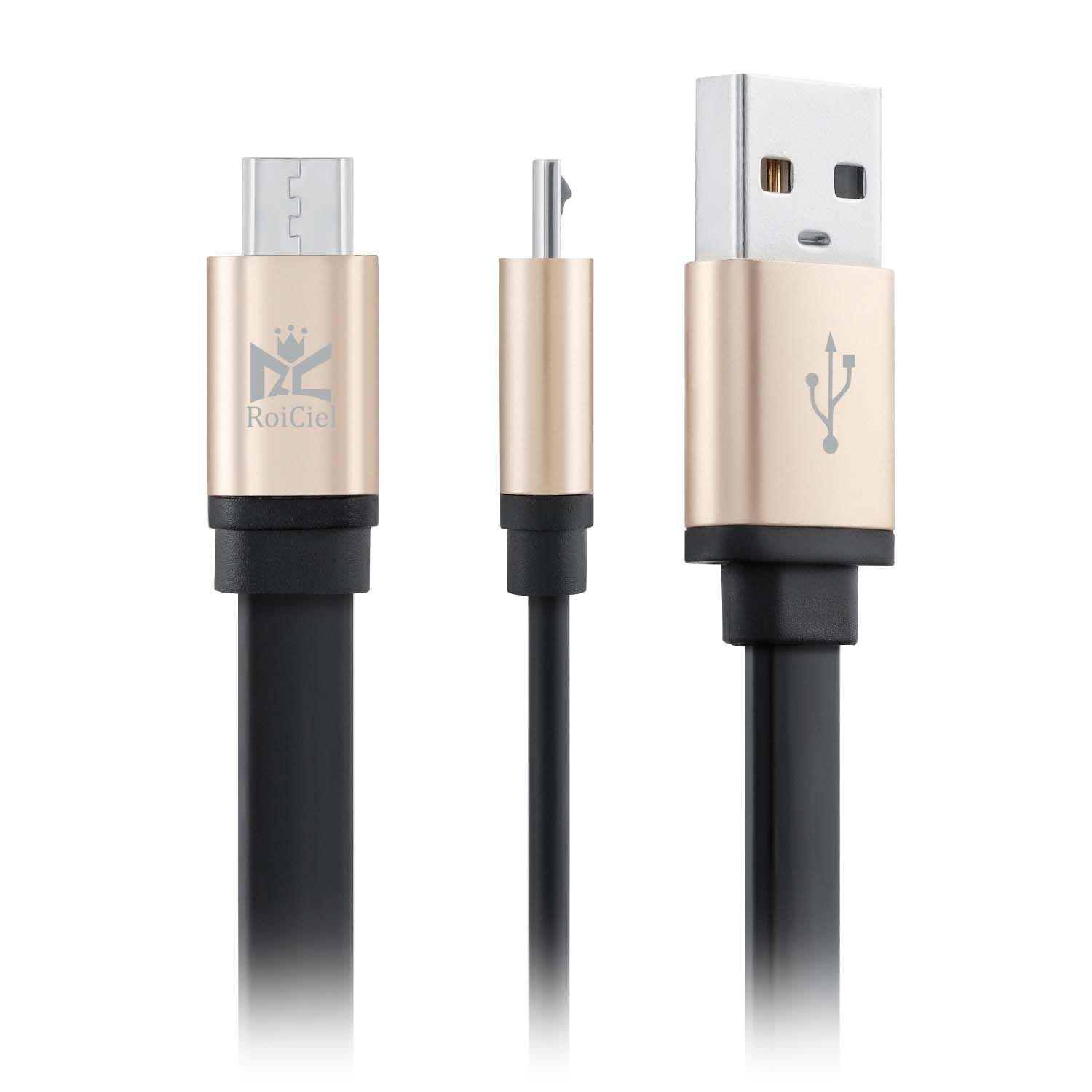 RoiCielアルミ端子金属シェル平型きしめんタイプMicroケーブル - メルカリ