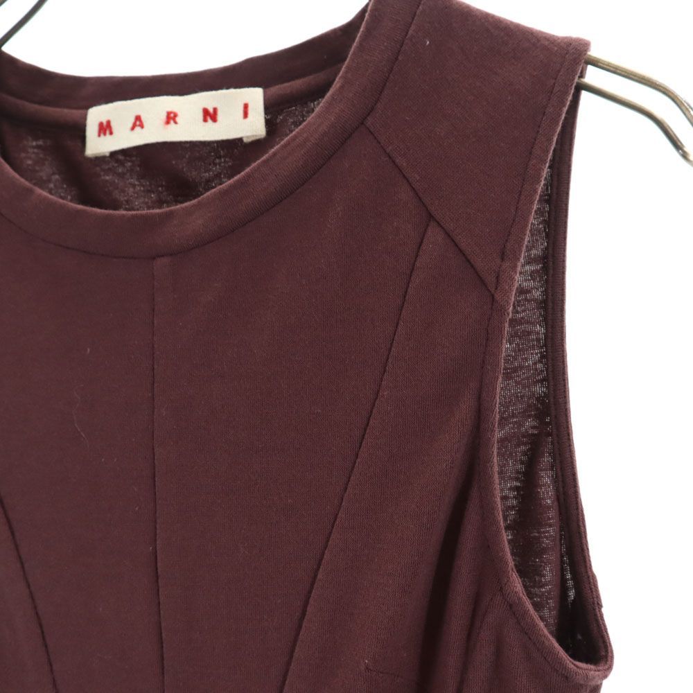 マルニ イタリア製 ノースリーブ ミニワンピース 38 ブラウン MARNI