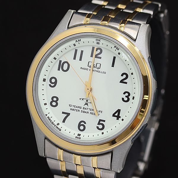 シチズン Q&Q CBM 白文字盤 QZ ラウンド 電波時計 メンズ腕時計 NSY 2000000 NSK - メルカリ