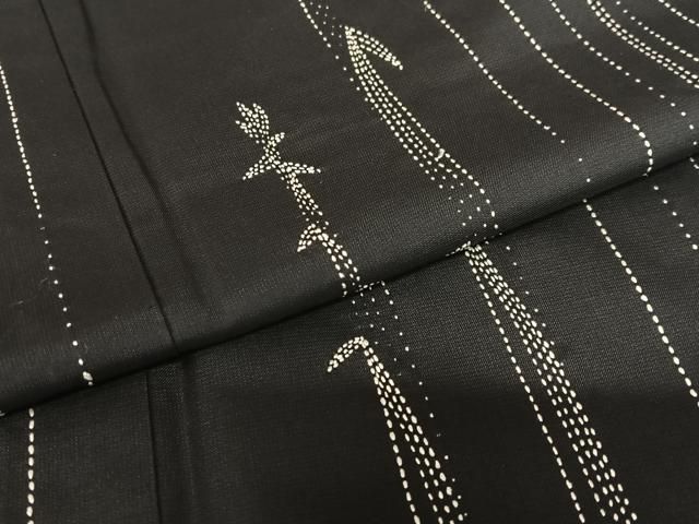 平和屋着物○本場染大島紬 訪問着 刺し子刺繍 草花文 正絹 逸品