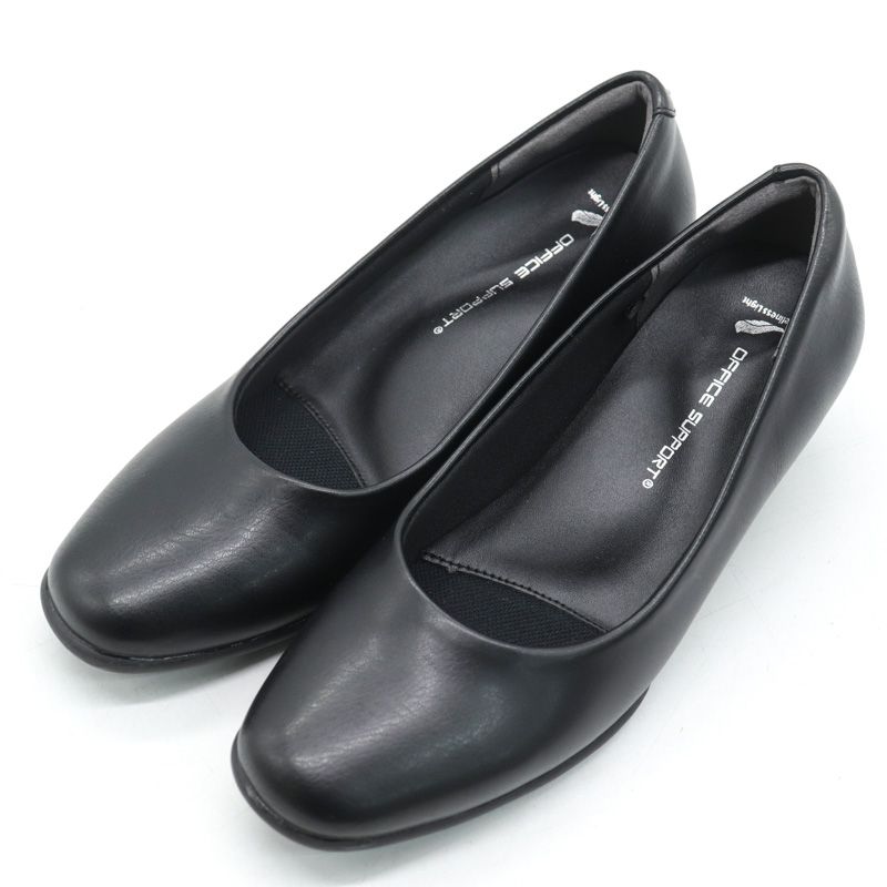 オフィスサポート パンプス 美品 ローヒール 4E 通勤 フォーマル シューズ 靴 黒 レディース 22cmサイズ ブラック OFFICE SUPPORT 【中古】 - メルカリ