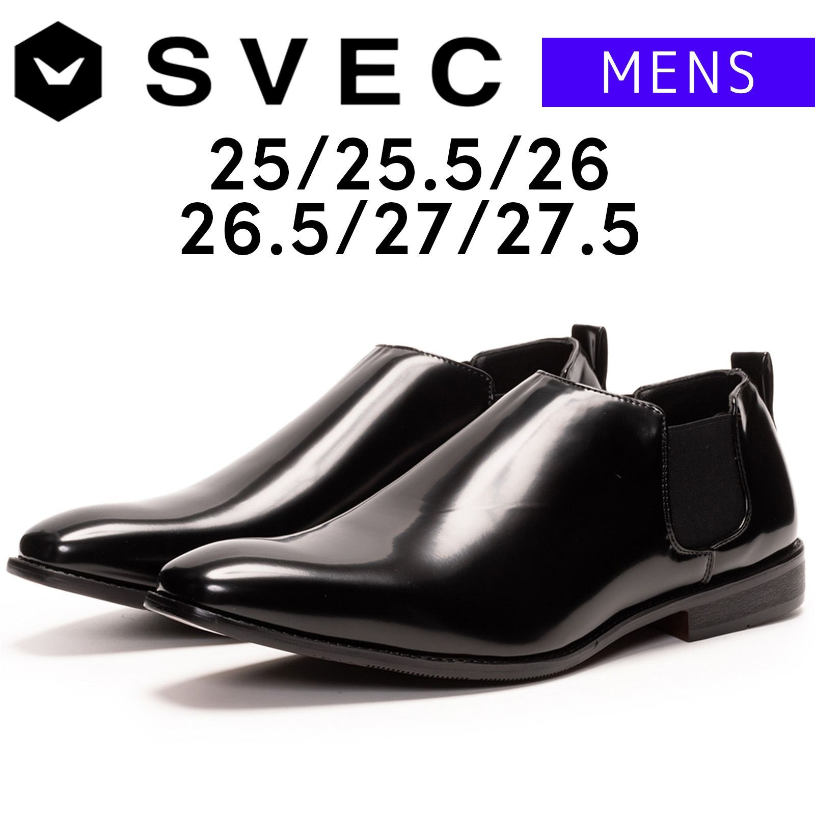 【新品】 サイドゴアシューズ メンズ SVEC シュベック 送料無料 ブラック 黒 サイドゴア スリッポン ビジネスシューズ ローファー 革靴 通勤 通学 ビジカジ 靴 シューズ 春夏 秋冬 ...