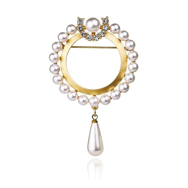 BOTICO ブローチ ピン 精緻 パール 水滴 人工石 シンプル おしゃれ レディース 通勤 服装セット かわいい デイリー 卒業 結婚式 ...