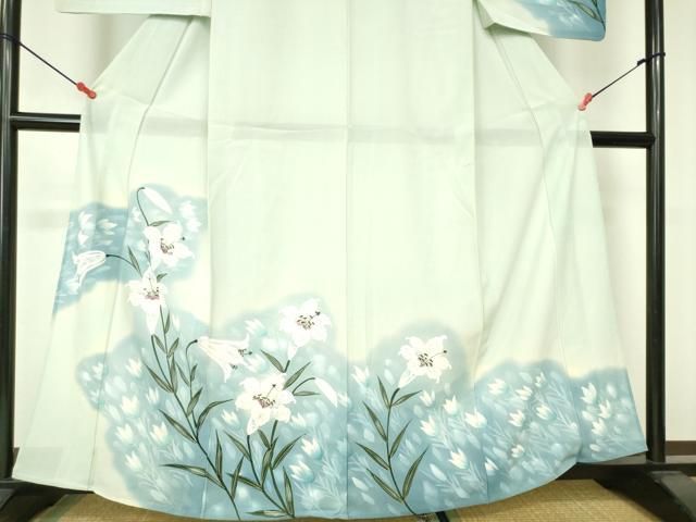 平和屋着物＊夏物 訪問着 絽 草花文 暈し染め 正絹 逸品 AAAX9851jd