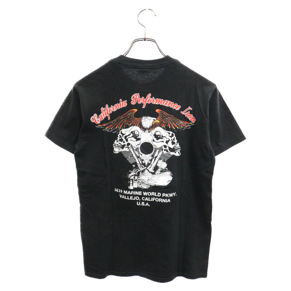 VINTAGE (ヴィンテージ) 90s California performance iron グラフィックプリント半袖Tシャツ ブラック ...