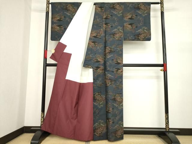 平和屋着物○本場大島紬 純泥染 9マルキ 地空 花結び紐