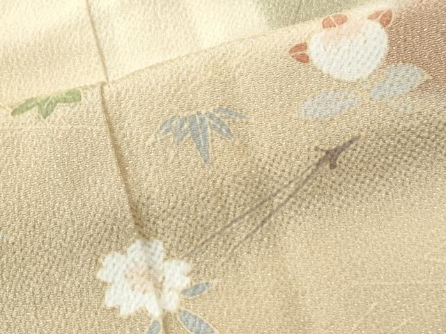 平和屋着物○訪問着 駒刺繍 吹き寄せ舞花文 暈し染め 鬼しぼ縮緬 正絹