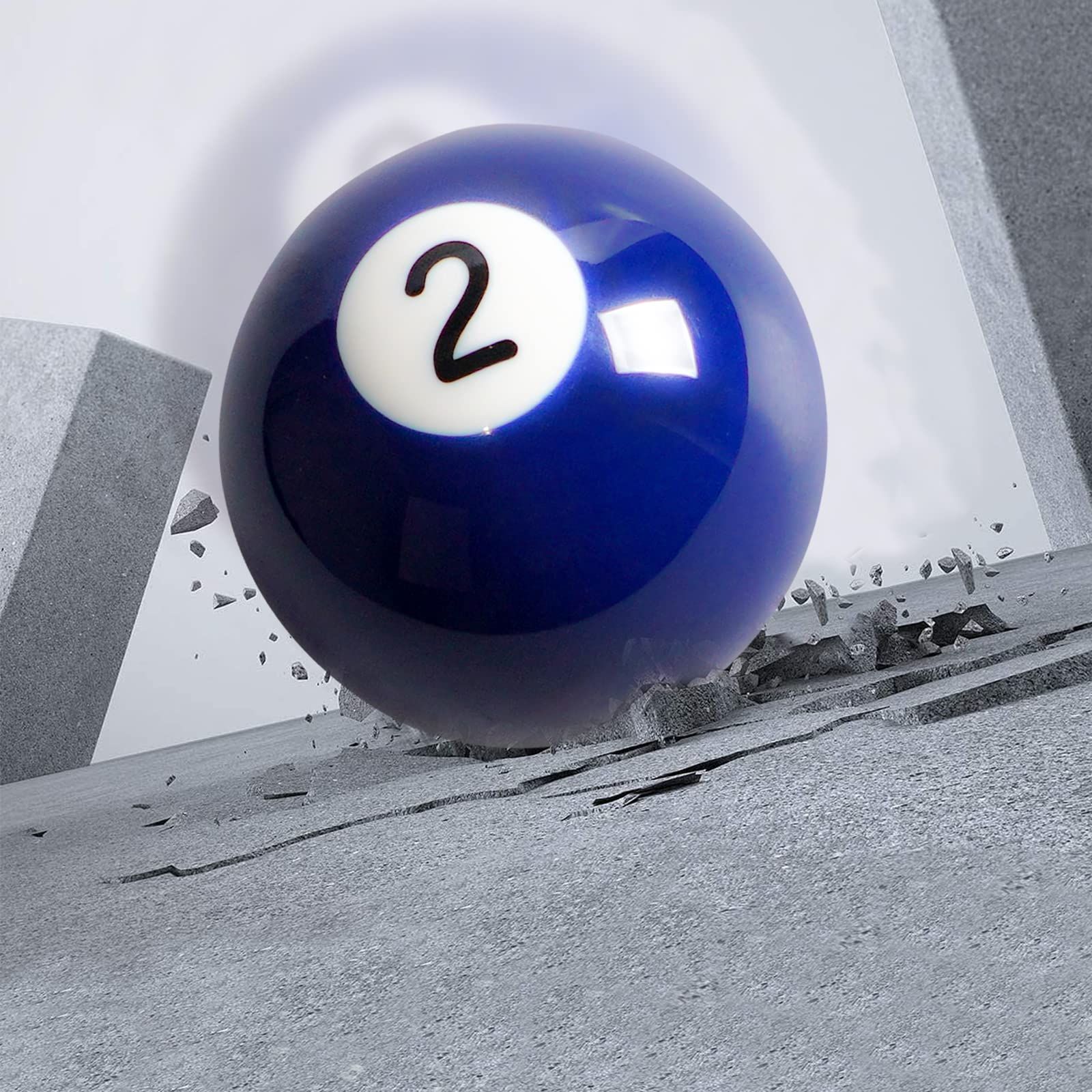 (送料込)YESHMA 汎用 シフトノブ ビリヤード MT車 シフトレバー 2 番号 ボール型 丸 直径54㎜ アダプター付き M10x1 ...