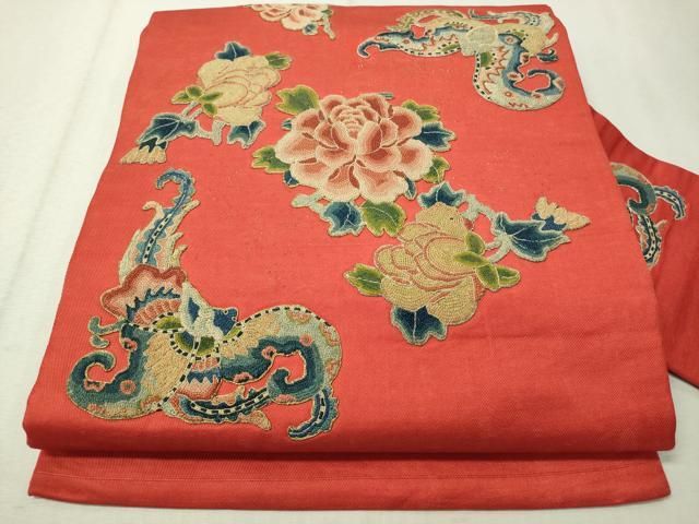 平和屋着物▽中国三大刺繍 相良刺繍 総刺繍 訪問着 花車文