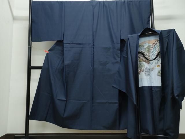 平和屋着物○男性 紬 アンサンブル 格子 正絹 逸品 AAAV7407zg