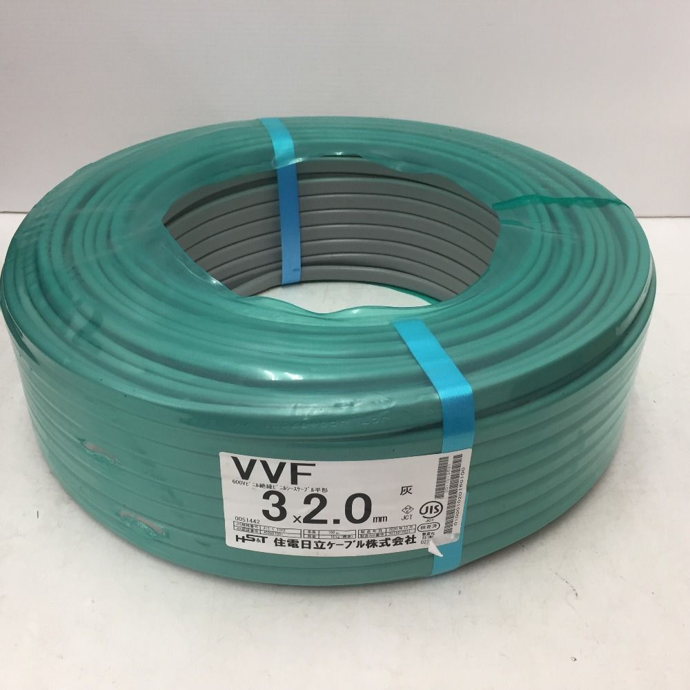 住電HSTケーブル 住電日立ケーブル VVFケーブル VA 3×2.0mm 3心 3芯 3C 灰 条長100m 赤白黒 2020年x月製 未開封品 - メルカリ