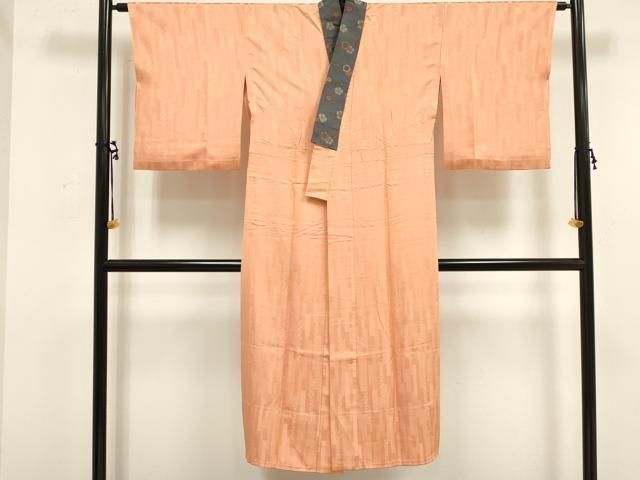 平和屋着物●上質な小紋　長襦袢(無双仕立て)セット　縞　墨流し文様　夢二　正絹　逸品　未使用　AAAZ3332np 平和屋着物○長襦袢 無双仕立て 縞 正絹 逸品 BAAU7488mz