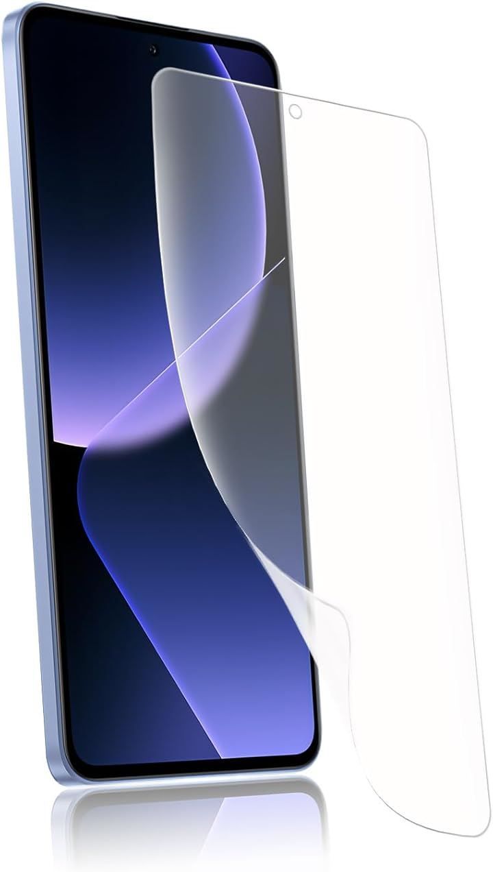 JACRON ガイド枠付き・簡単な貼り付け方Xiaomi 13T / Pro ガラスフィルム 柔らかいTPU素材 指紋認証対応 剥がしにくい ...