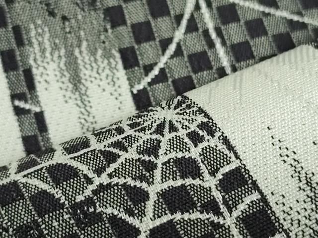 平和屋着物○男性 両面 角帯 蜘蛛の巣 変わり市松 未使用 DAAT7705ob