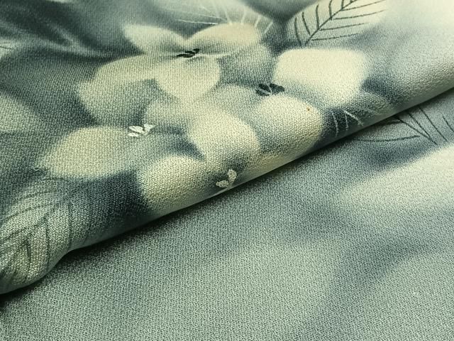 平和屋着物▽訪問着 単衣 手描き 草花文 暈し染め 正絹 逸品