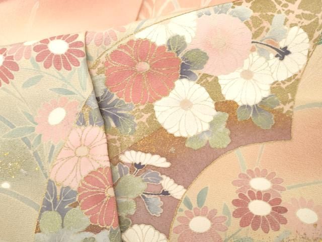 平和屋着物□訪問着 地紙花文 暈し染め 金彩 正絹 逸品