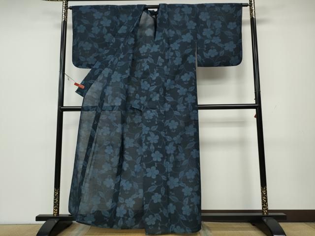 平和屋着物○上質な紬 更紗唐草文 正絹 逸品 未使用 AABB3646ph