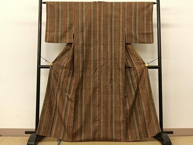 平和屋着物○上質な紬 間道 正絹 逸品 DAAV4980ud