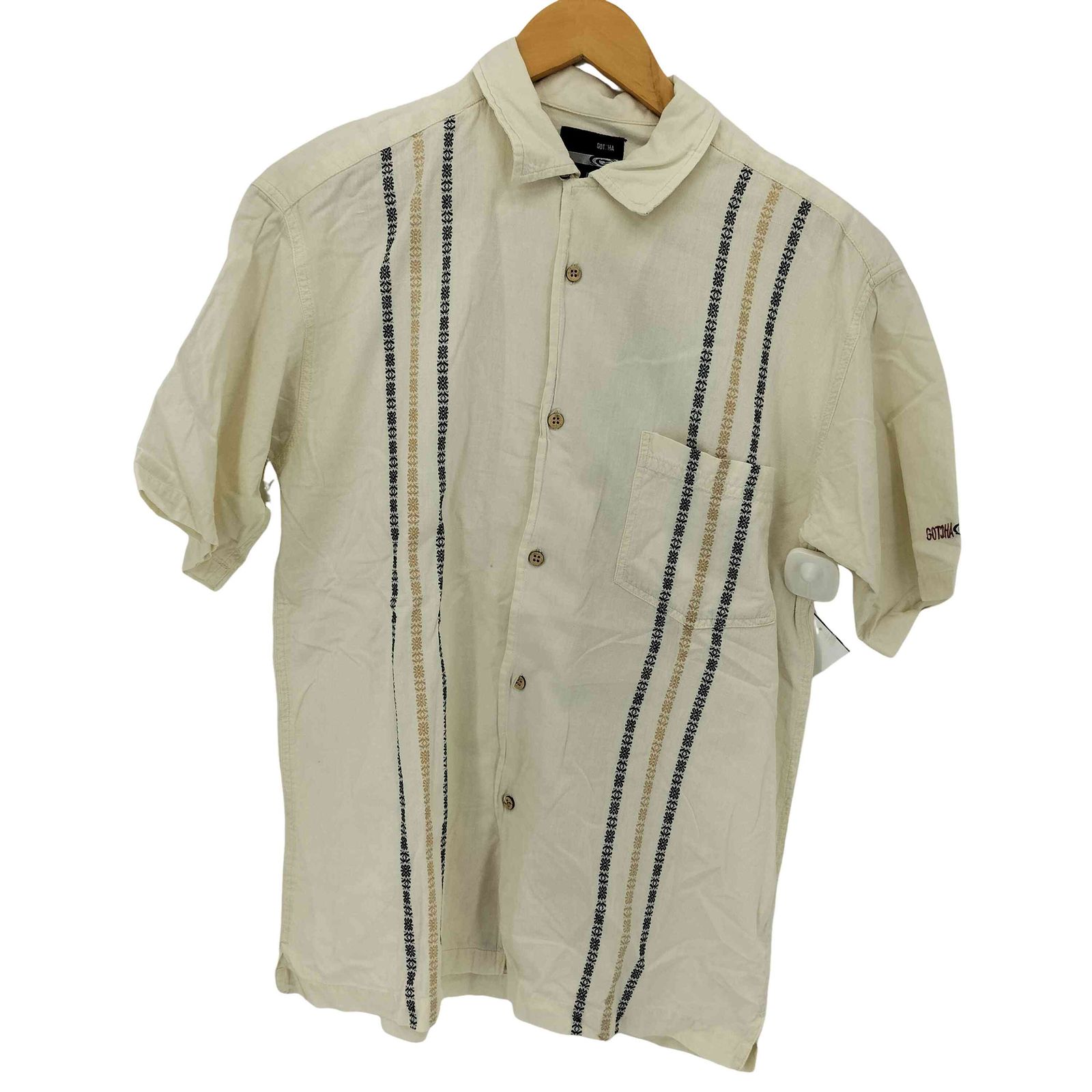 ユーズドフルギ USED古着 ストライプ S/S シャツ メンズ import：L