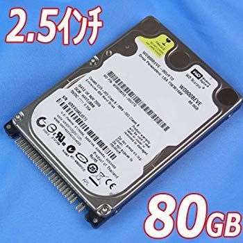 【中古】WESTERNDIGITAL 【中古HDD】2.5インチ内蔵HDD 80GB WD800BEVE IDE/ATA100 (9.5mm ...